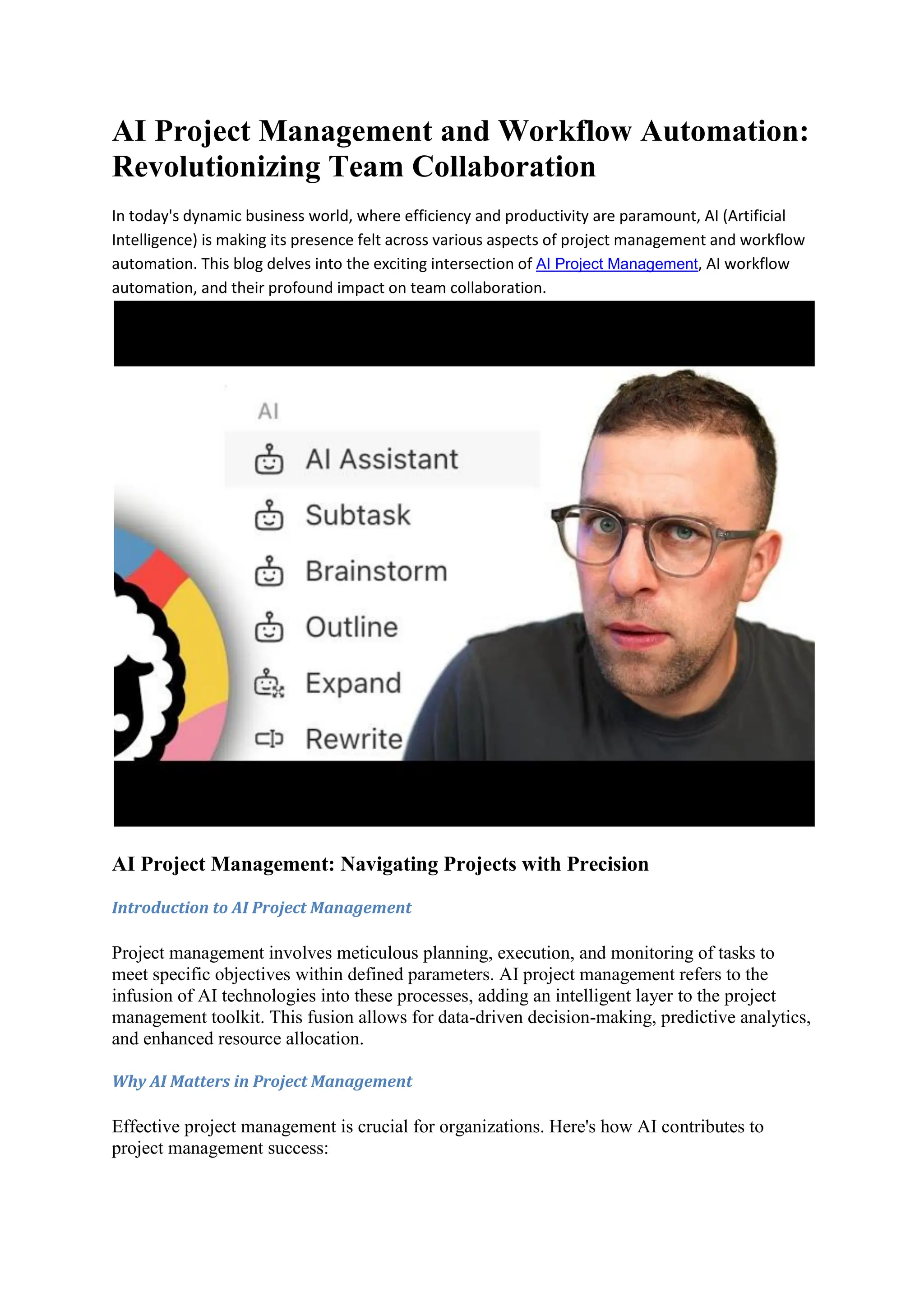 AI Project Management and Workflow Automation.pdf | Technology Industry | Industries