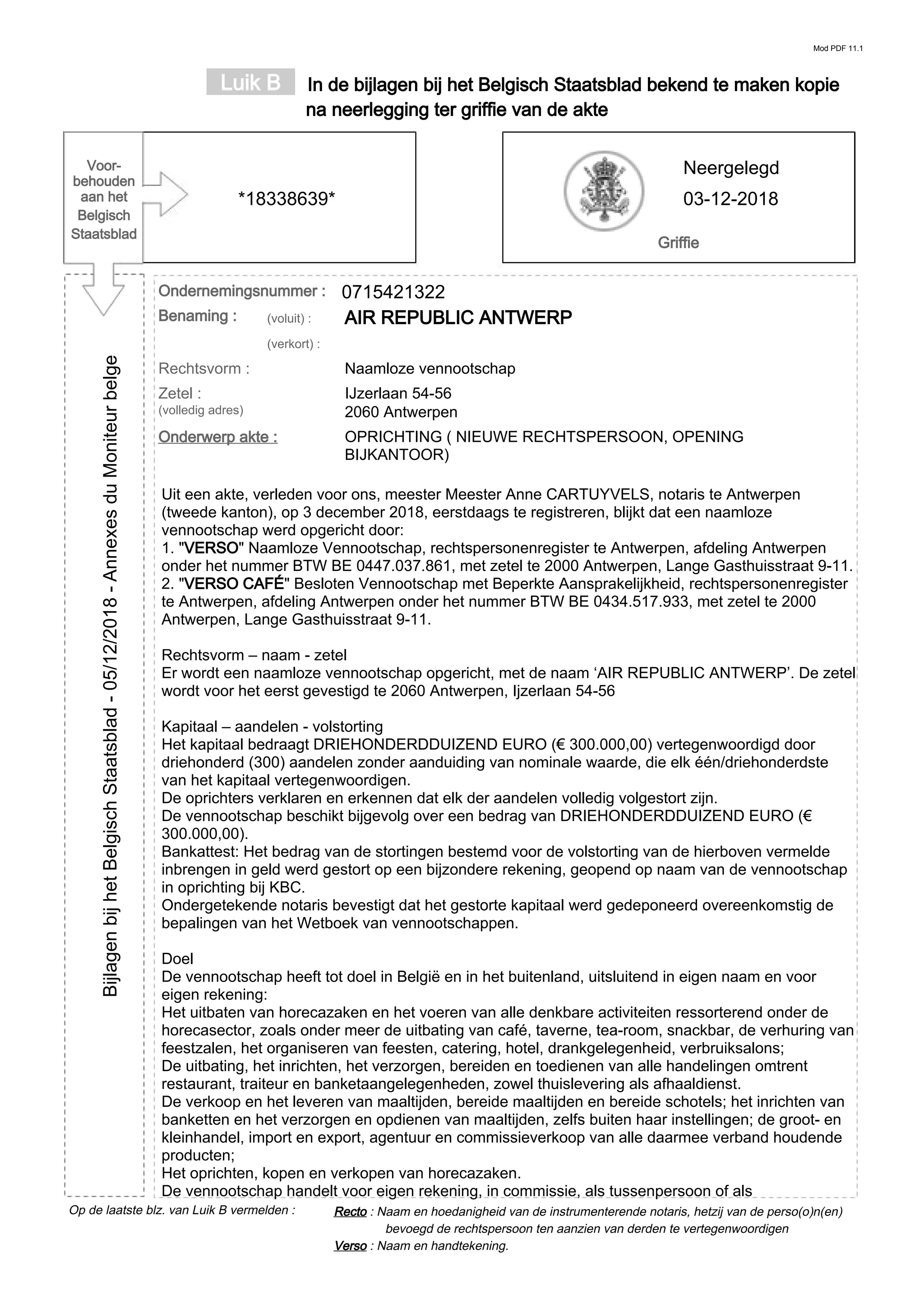 Air Republic Antwerp krijgt 300.000 euro mee | PDF