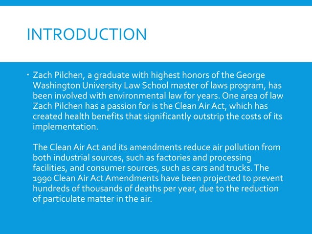 Impact of the 1990 Clean Air Act Amendments | PPT