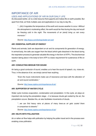 Air : A Vital Resource | PDF
