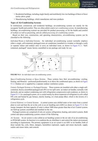Air-Conditioning And Refrigeration. Mechanical Engineering Handbook | PDF