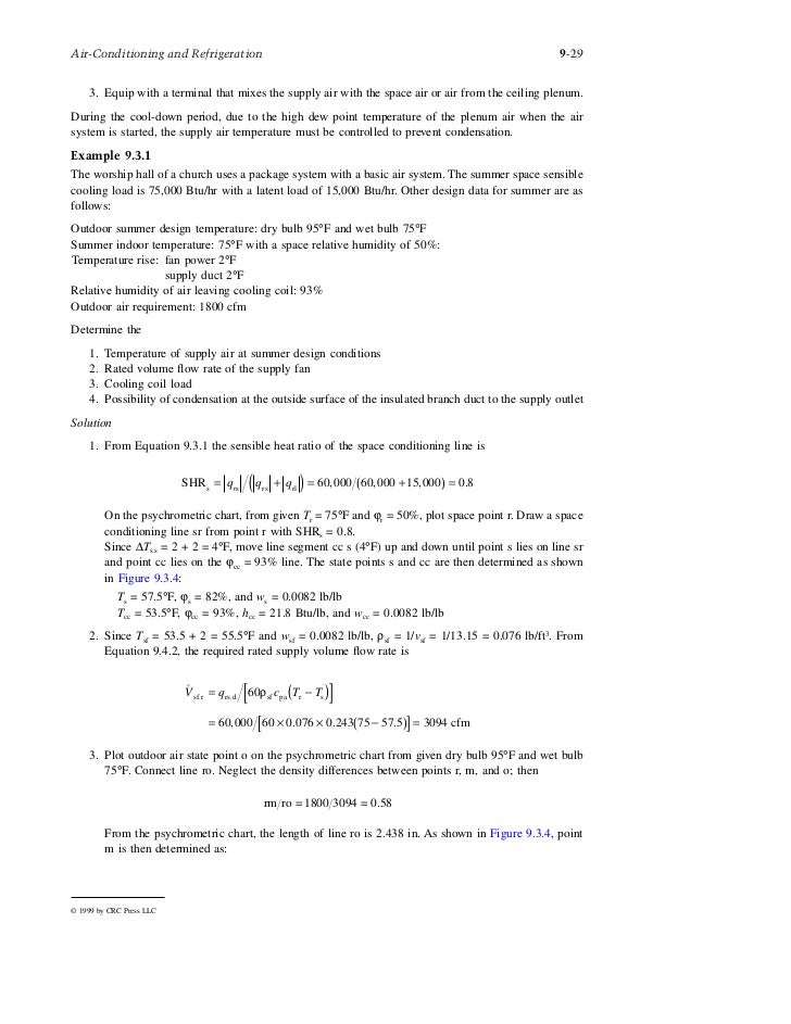 Air conditioning and refrigeration. mechanical engineering handbook
