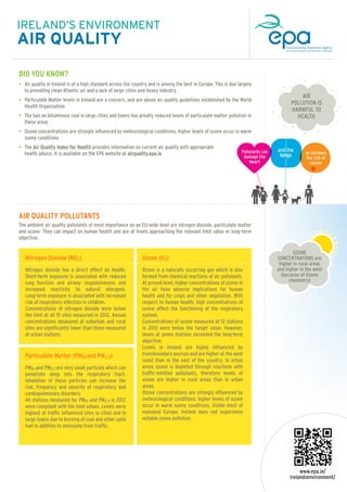 Air Quality - EPA Ireland Factsheet | PDF