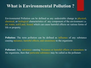 Air water-sound-and-Land-pollution and its remedial approach | PPTX