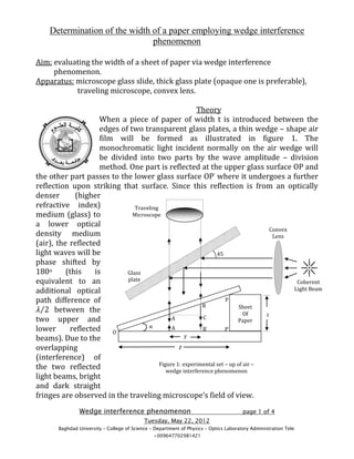 Air wedge interference | DOCX