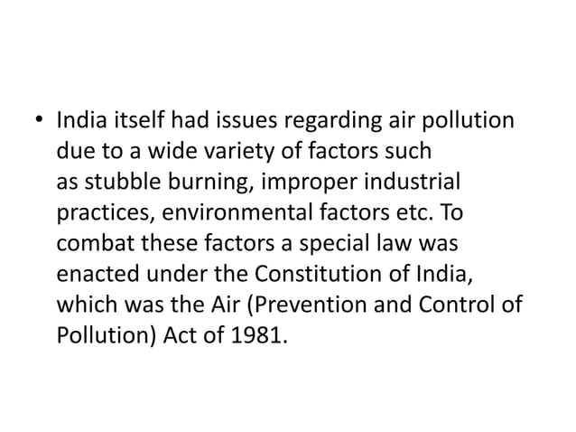 AIR (pollution prevention & control)ACT, 1981 | PPTX