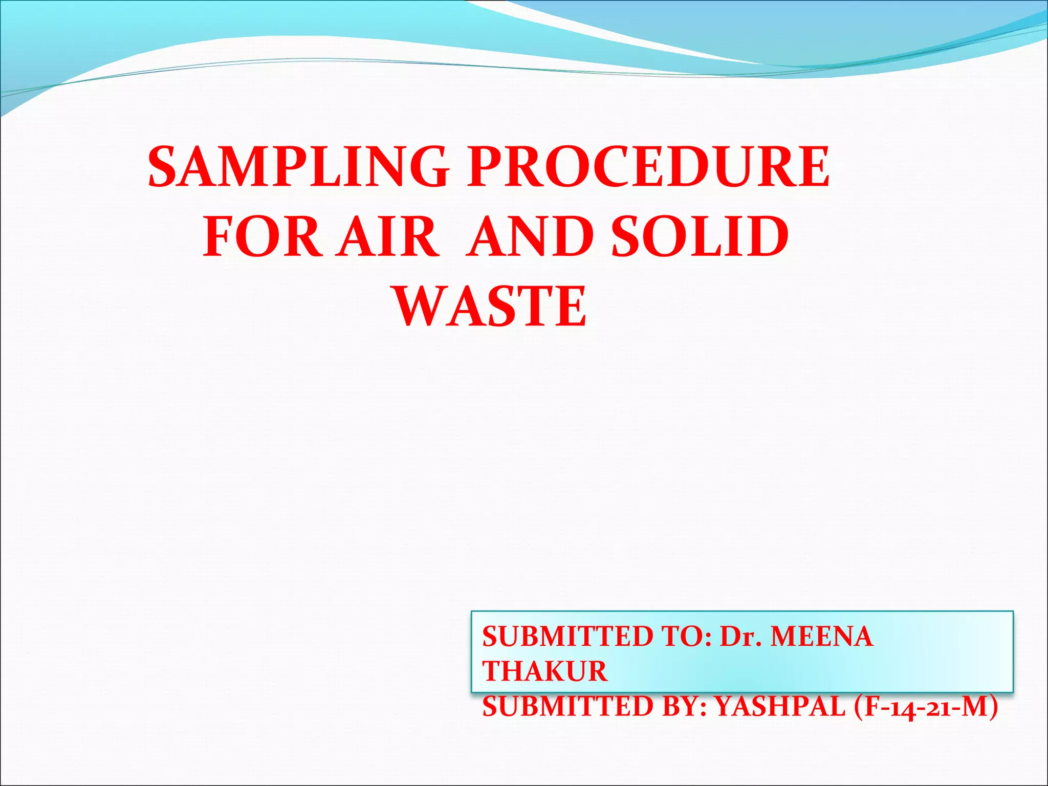 Air and solid waste sampling | PPT
