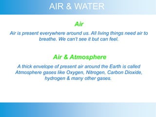 AIR AND WATER.pptx | Chemistry | Science