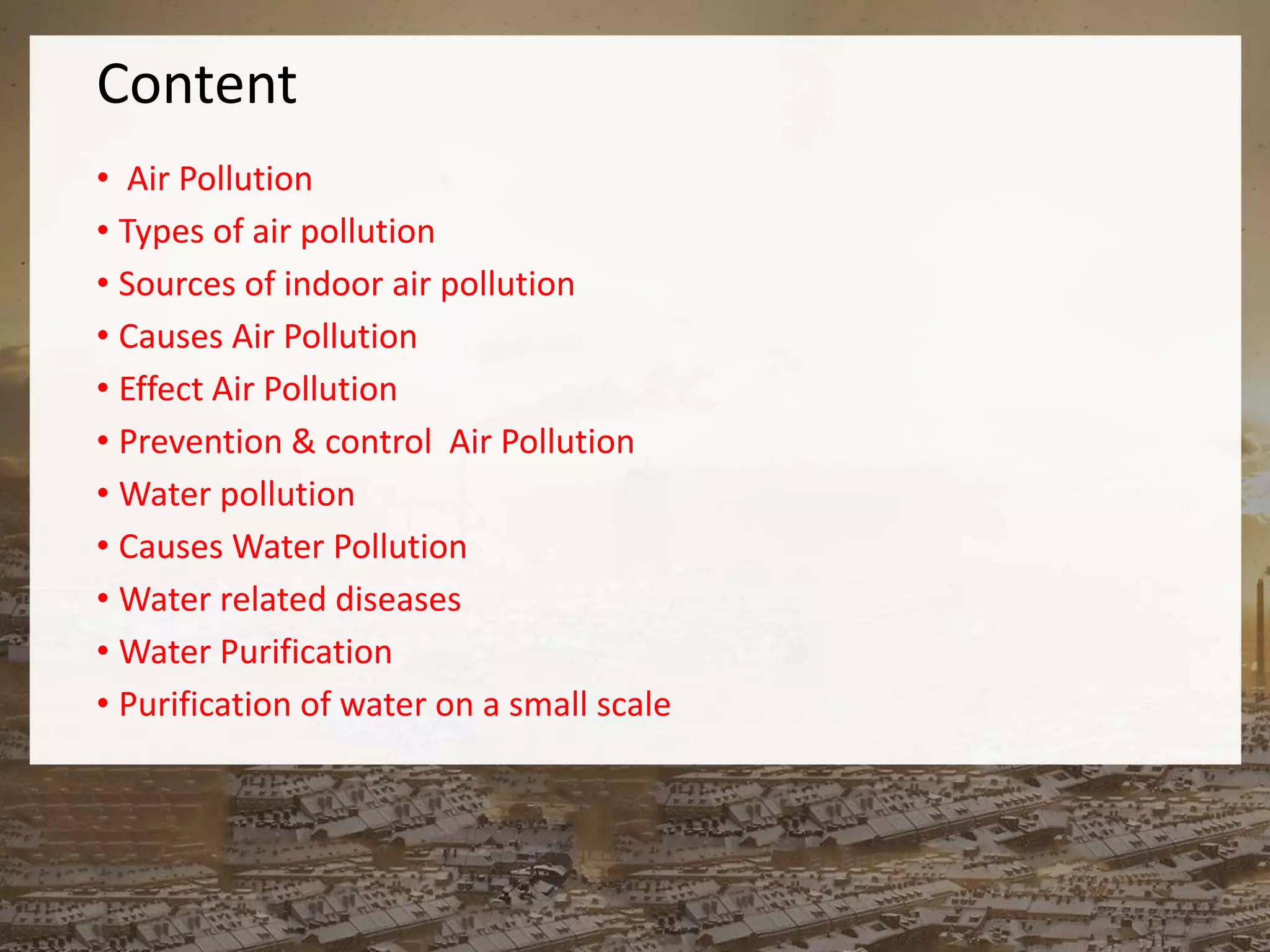 Air and water pollution prevation and control | PPT