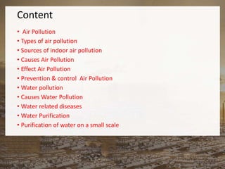 Air and water pollution prevation and control | PPTX
