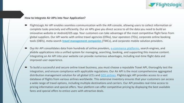 Air API Integration | Flight Booking API | PPT