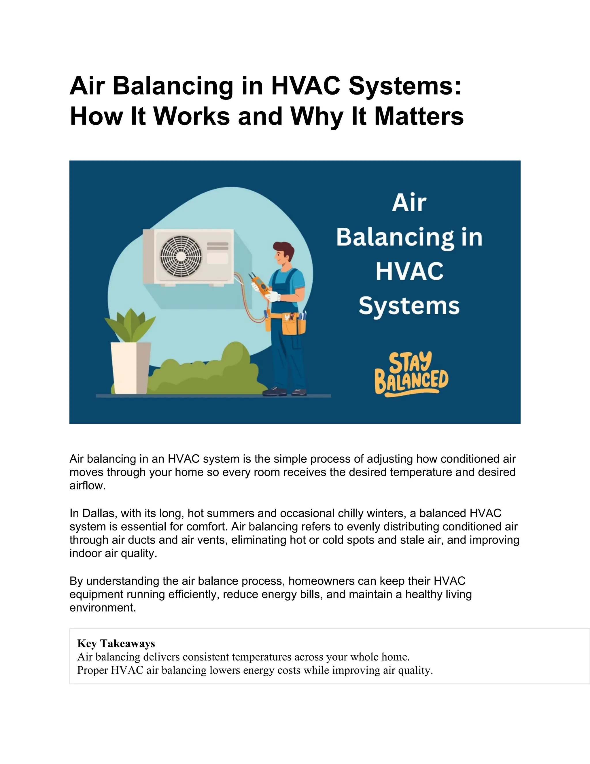 Air Balancing in HVAC Systems: How It Works and Why It Matters | DOCX