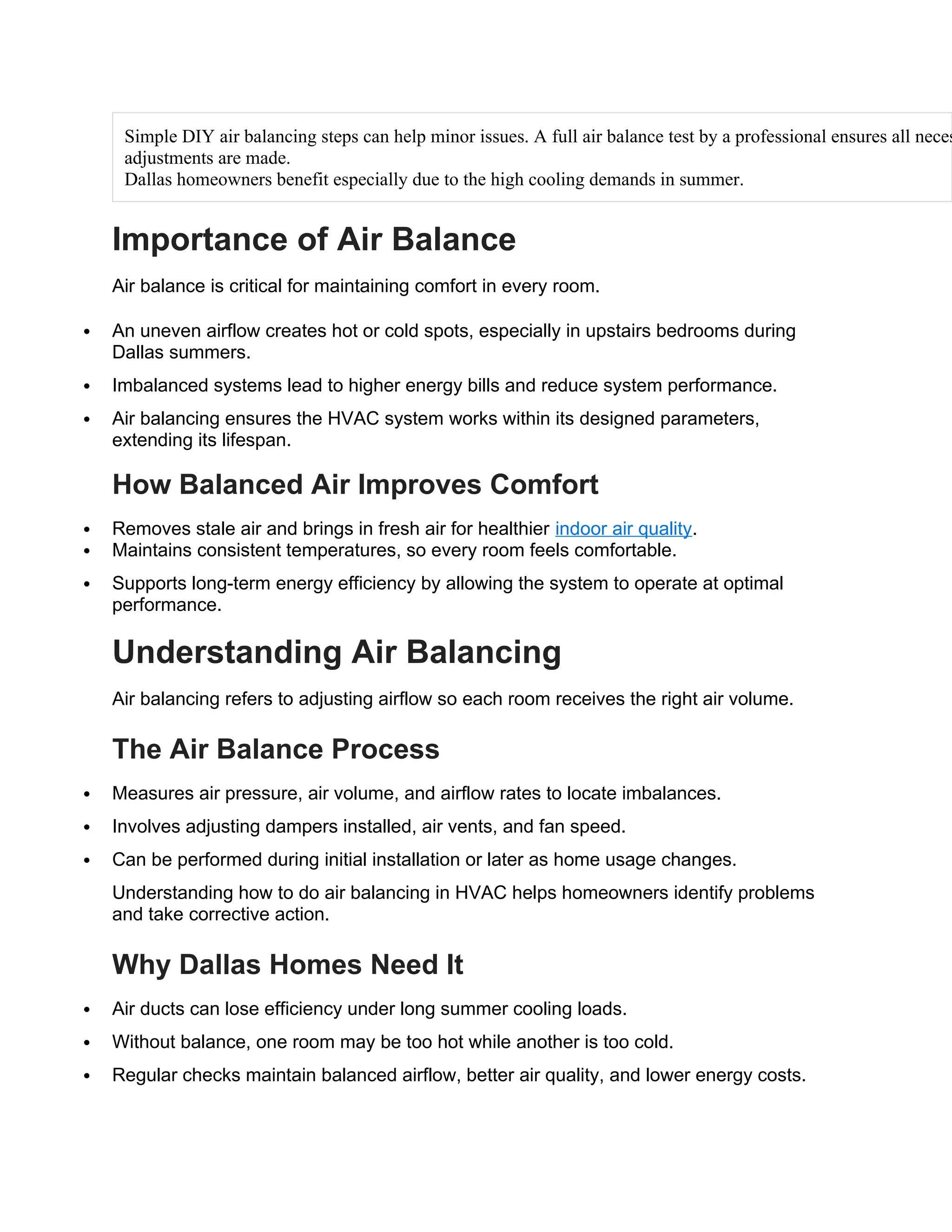 Air Balancing in HVAC Systems: How It Works and Why It Matters | DOCX