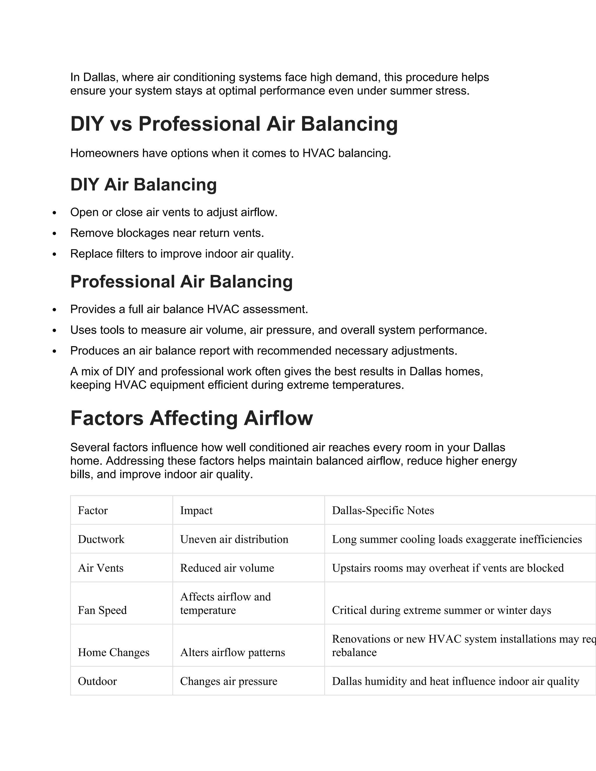 Air Balancing in HVAC Systems: How It Works and Why It Matters | DOCX