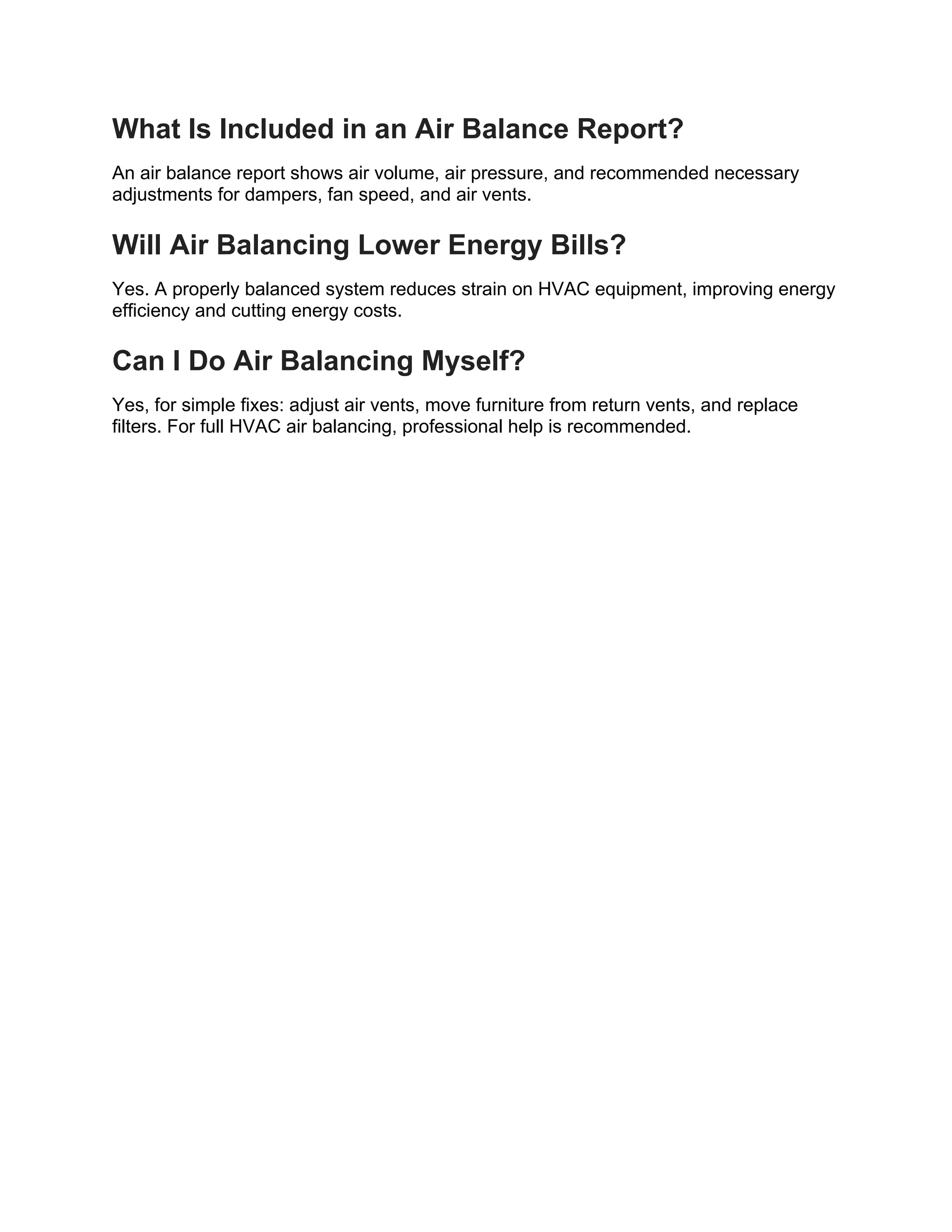 Air Balancing in HVAC Systems: How It Works and Why It Matters | DOCX