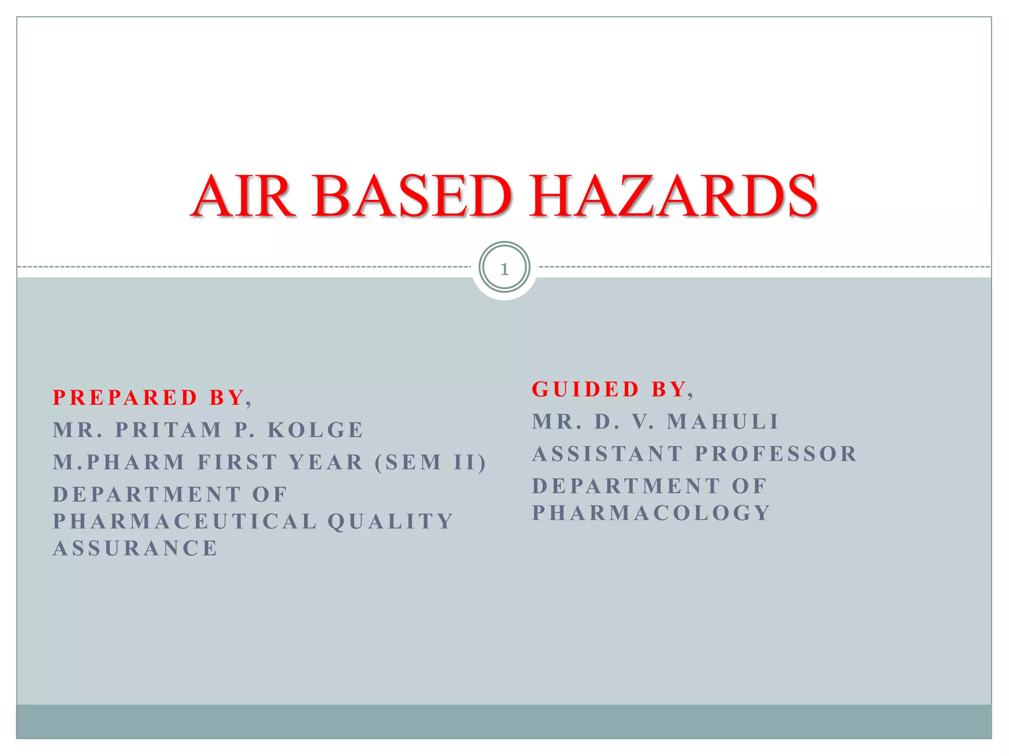 Air based hazards | PDF