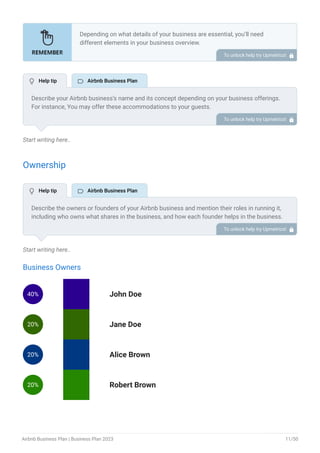 Airbnb Business Plan Example | Upmetrics | PDF