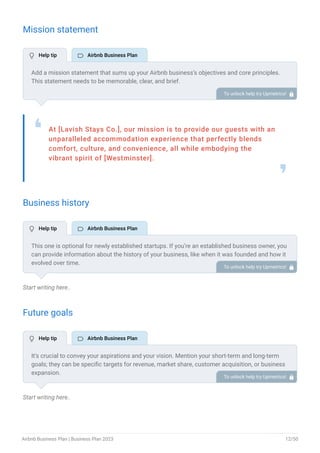 Airbnb Business Plan Example | Upmetrics | PDF