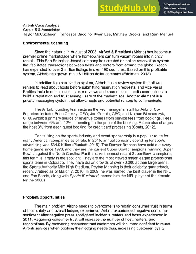Airbnb Case Analysis | PDF