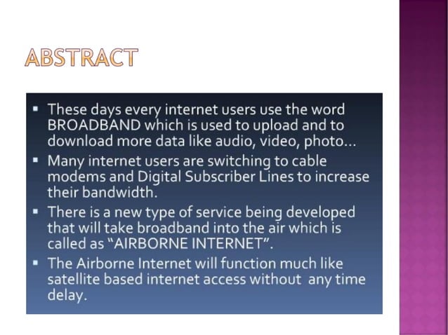 Airborne-Internet-ppt.pptx for the seminar | PPT | Free Download