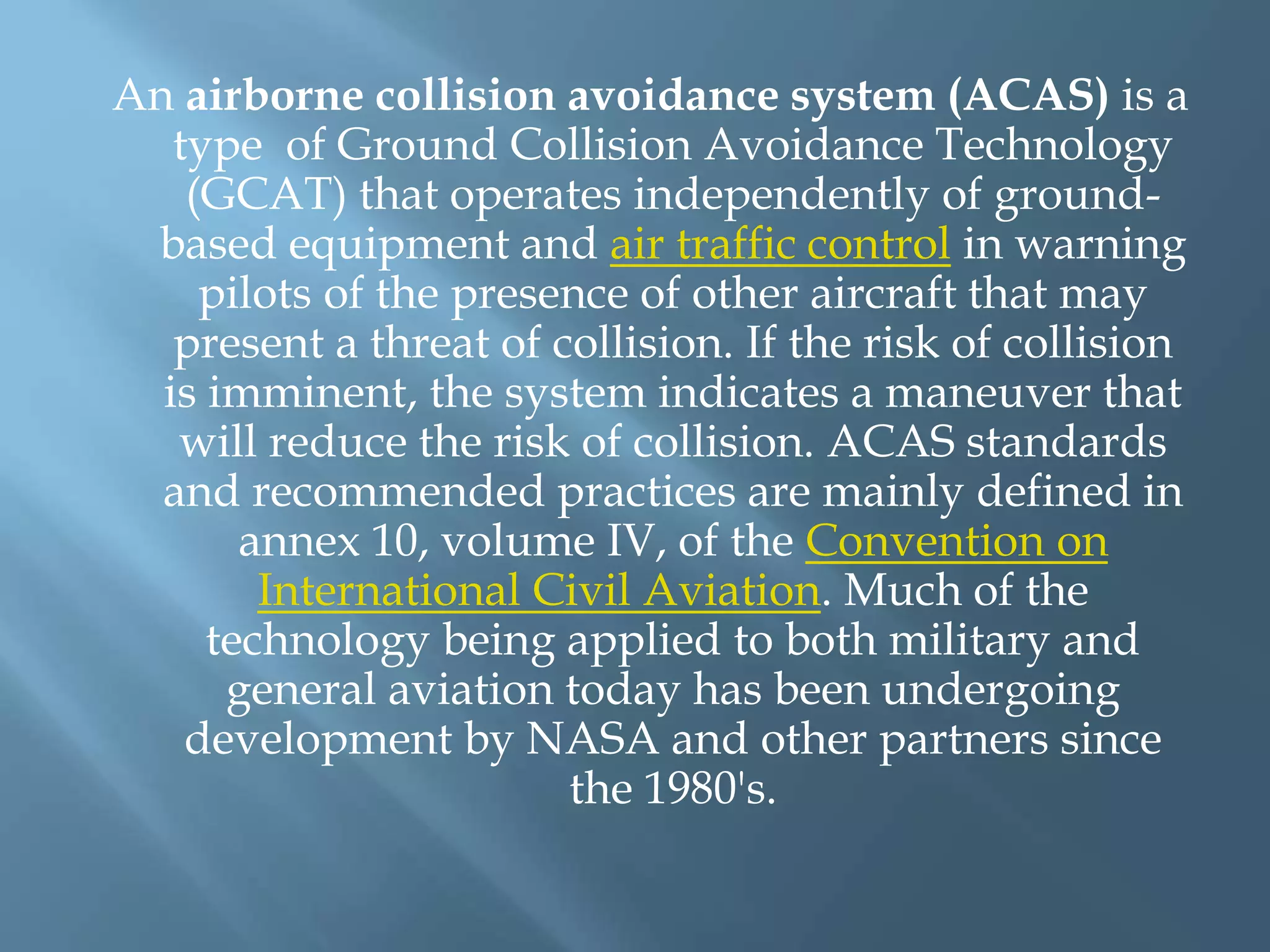 Airborne collision avoidance system | PPTX