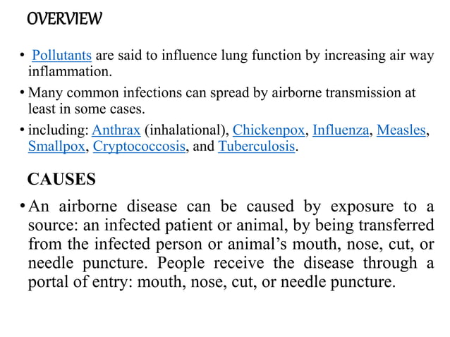 Airborne diseases | PPTX | Infectious Diseases | Diseases and Conditions