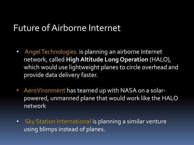 Airborne internet | PPTX | Computer Networking | Computing