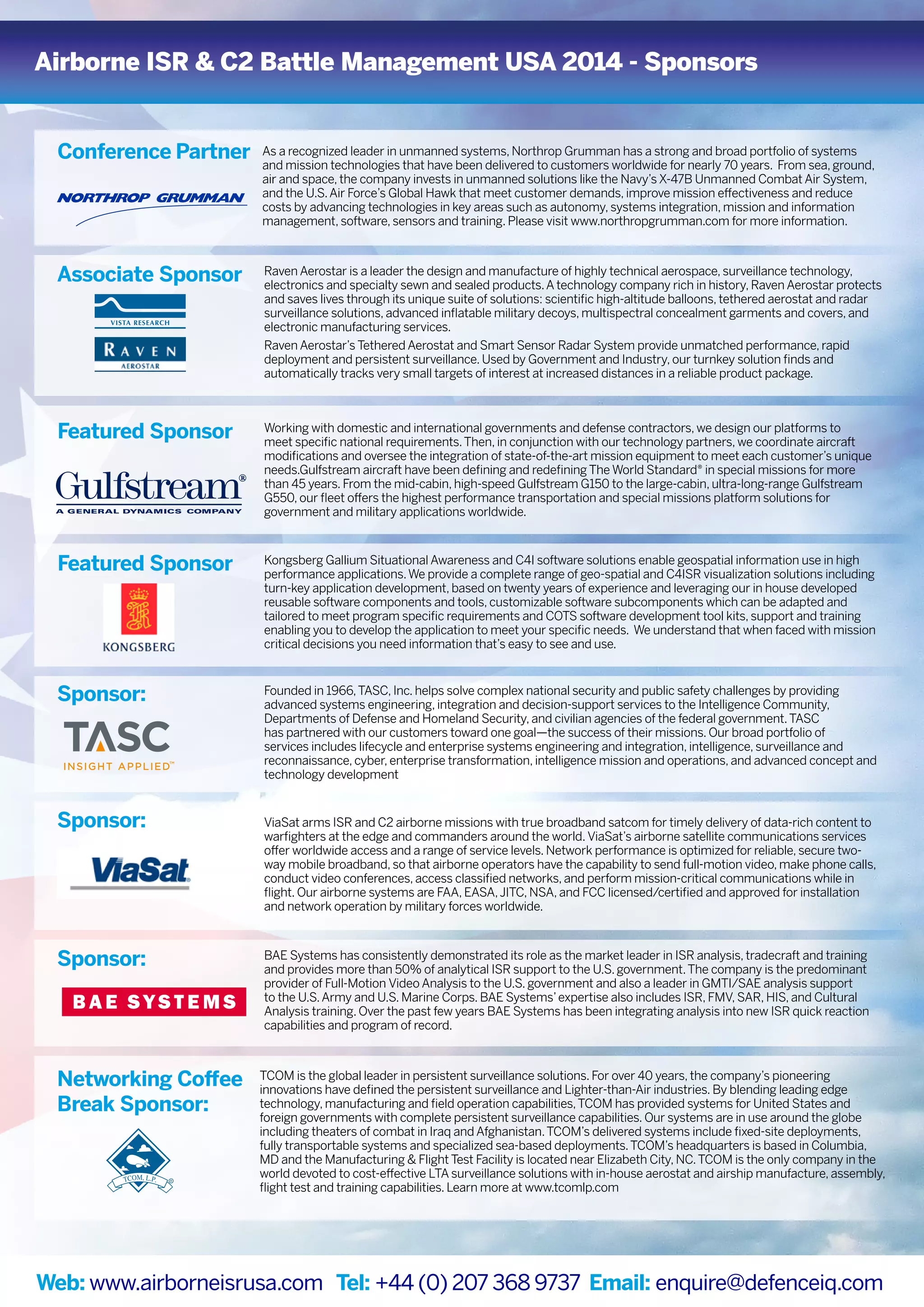 Airborne ISR & C2 Battle Management USA 2014 | PDF