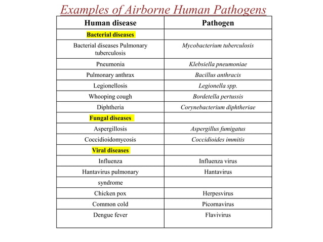 Air borne pathogens, bioaersosol control.pptx