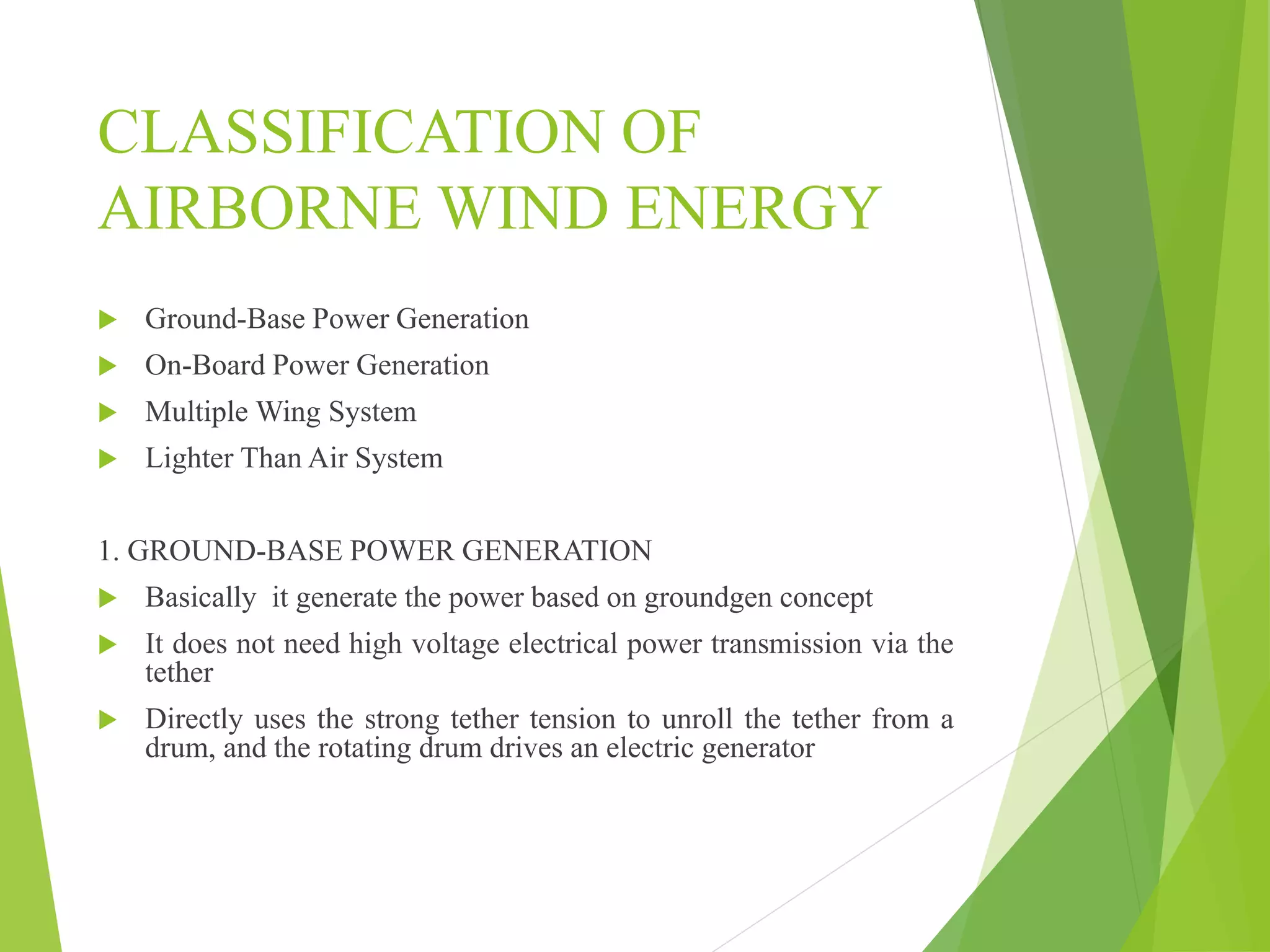Airborne wind energy system ppt | PPTX