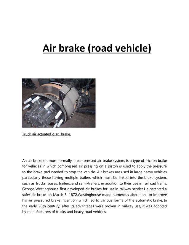Air brake system | DOCX