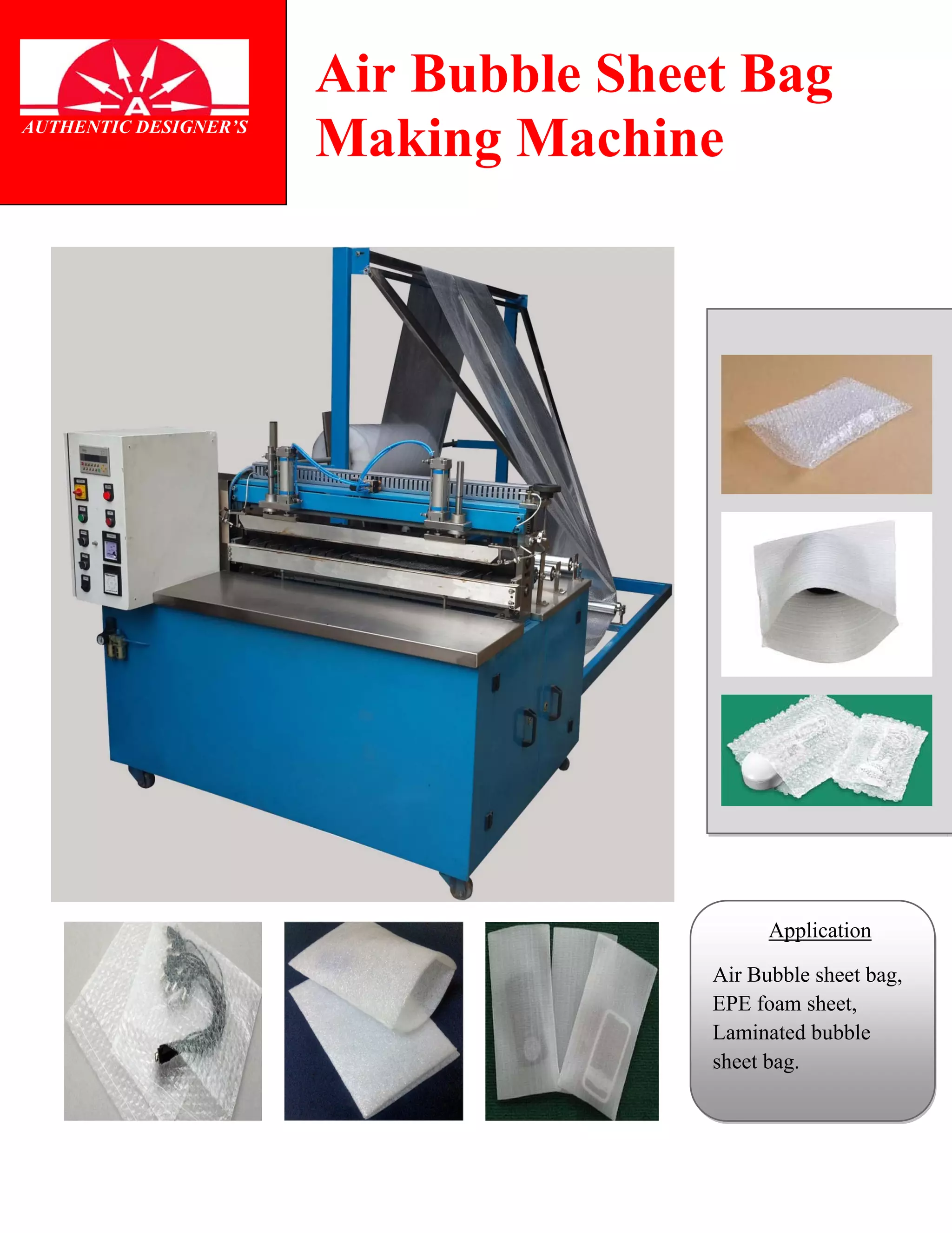 Air bubble sheet bag making machine (2) | PDF