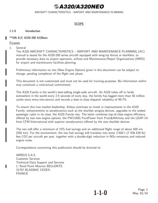 AIRCRAFT CHARACTERISTICS AIRPORT AND MAINTENANCE PLANNING Airbus A320 ...