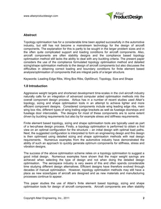 Airbus - Topology Optimization Methods for Optimal Aircraft Components ...