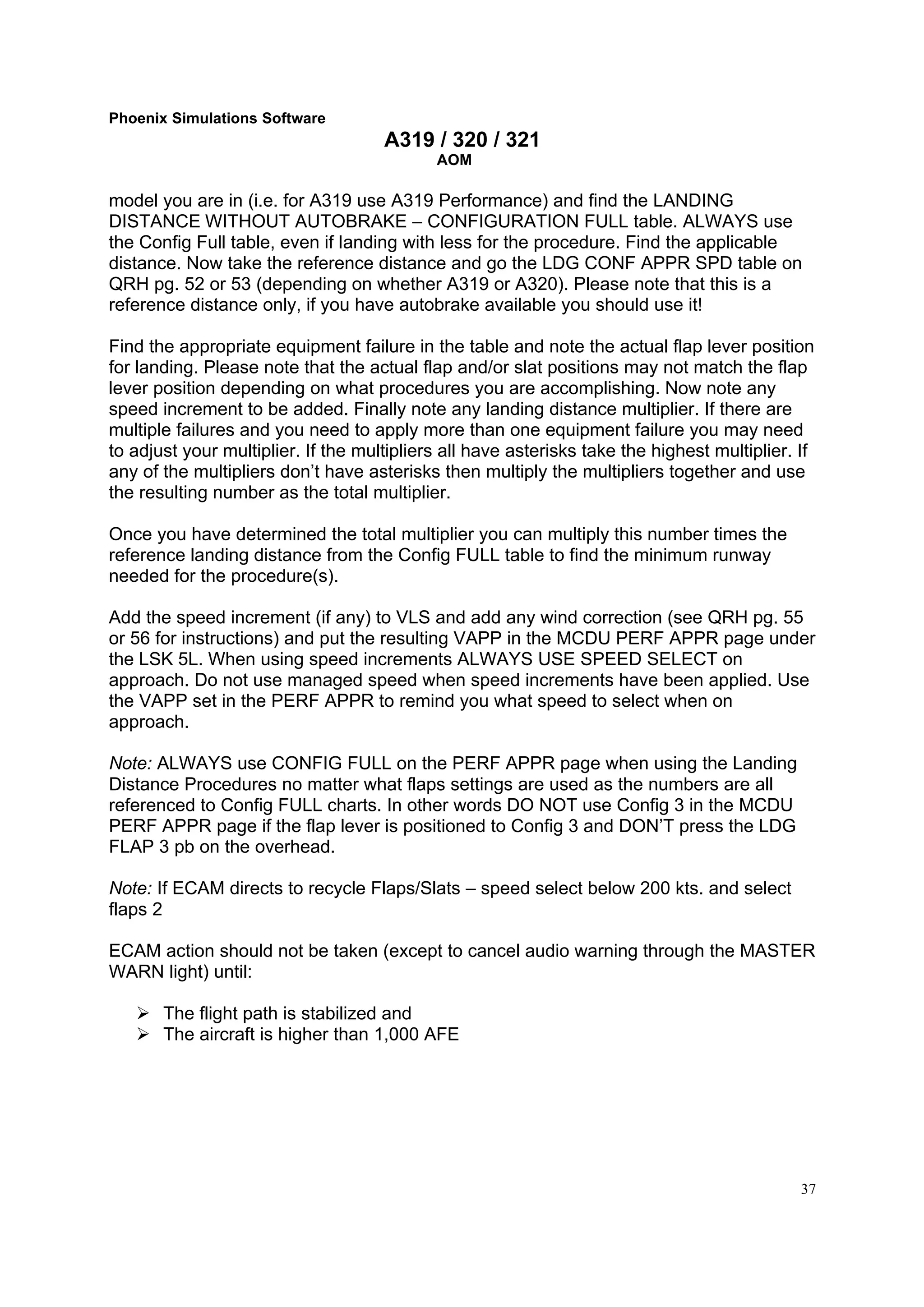 Airbus a319 a320 a321 aircraft operating manual | PDF