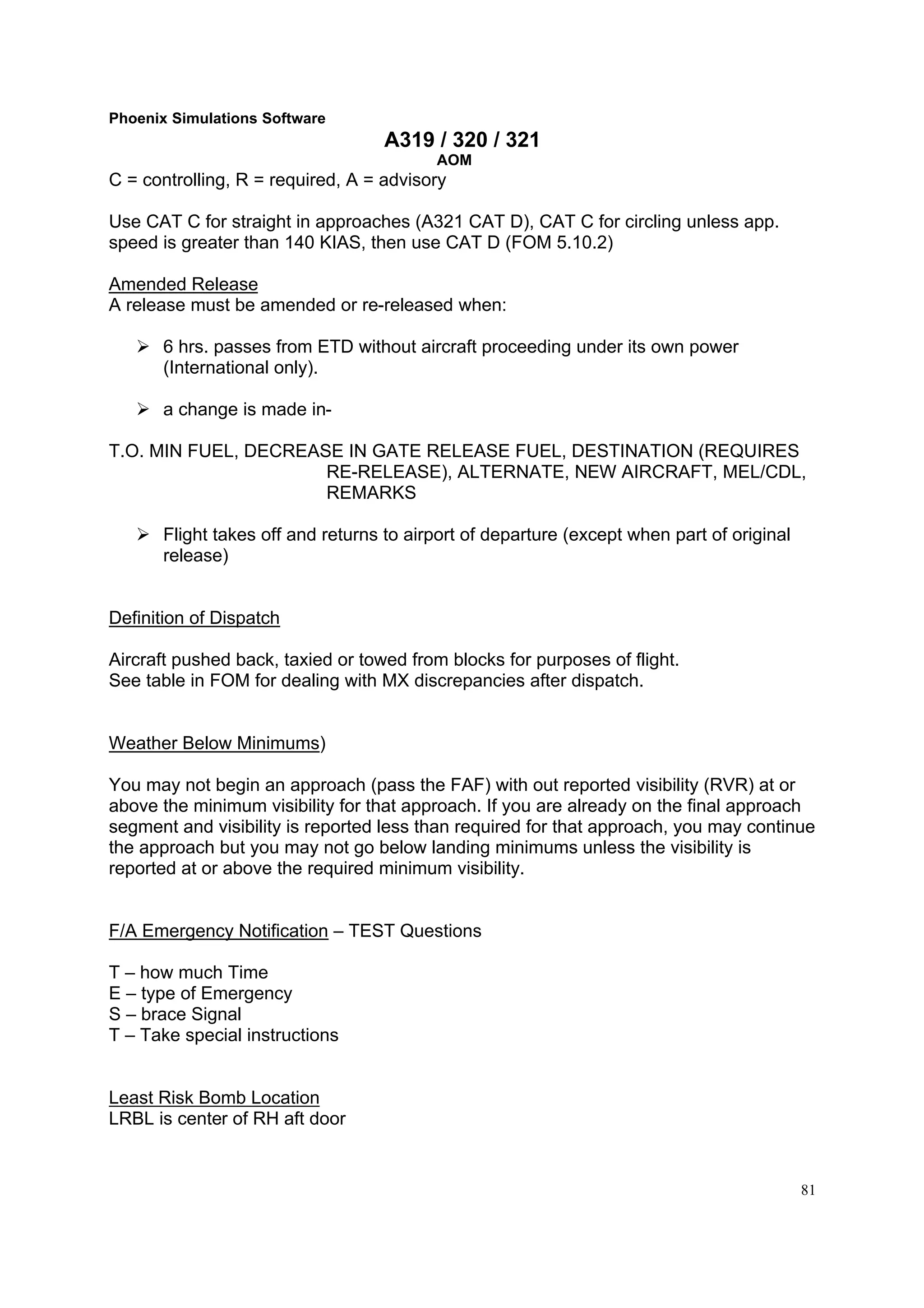 Airbus a319 a320 a321 aircraft operating manual | PDF