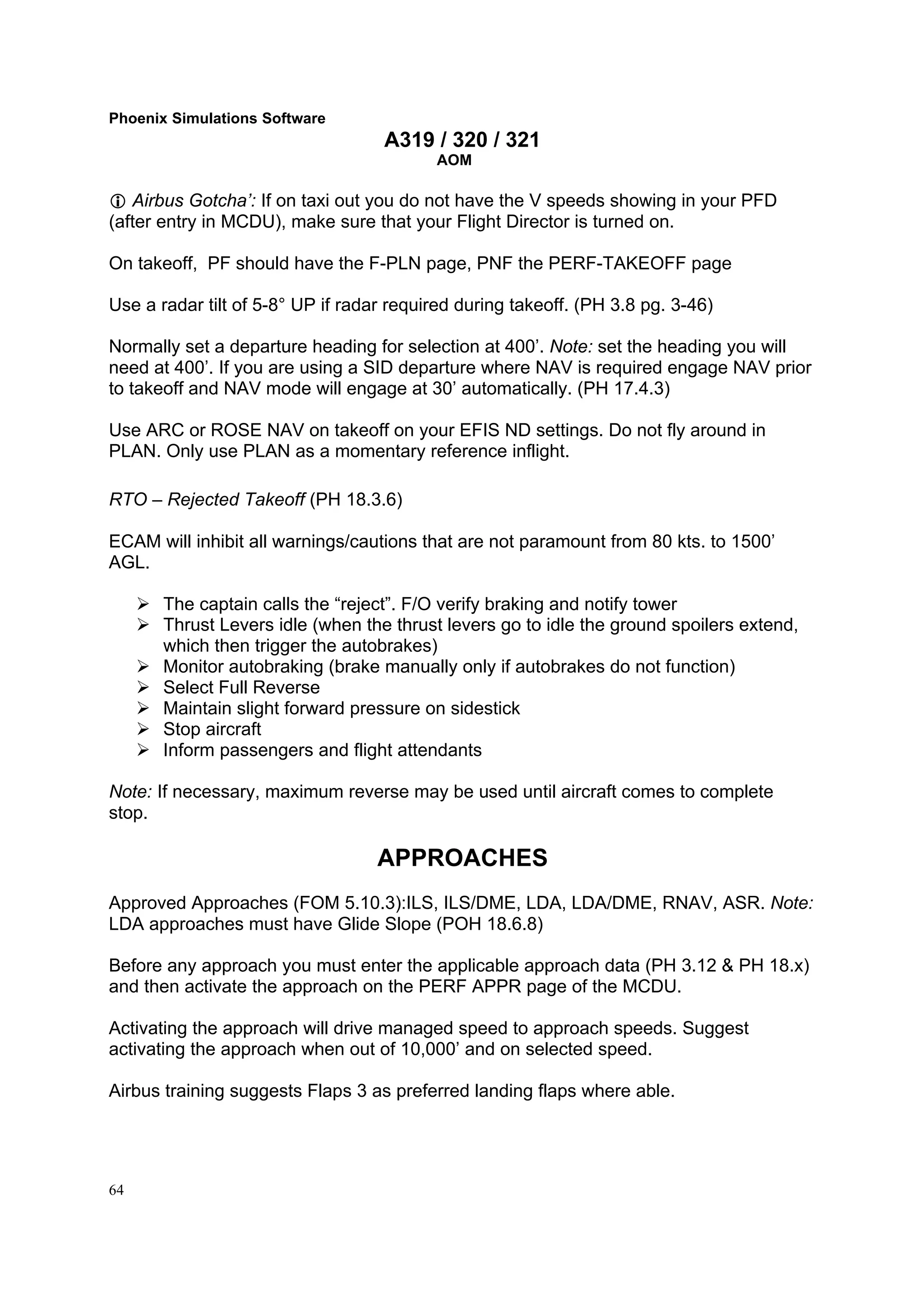 Airbus a320 aircraft operation manual | PDF