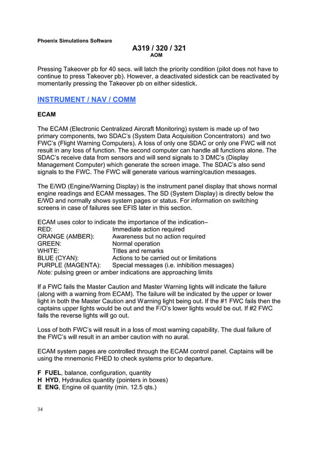 Airbus a320 aircraft operation manual | PDF