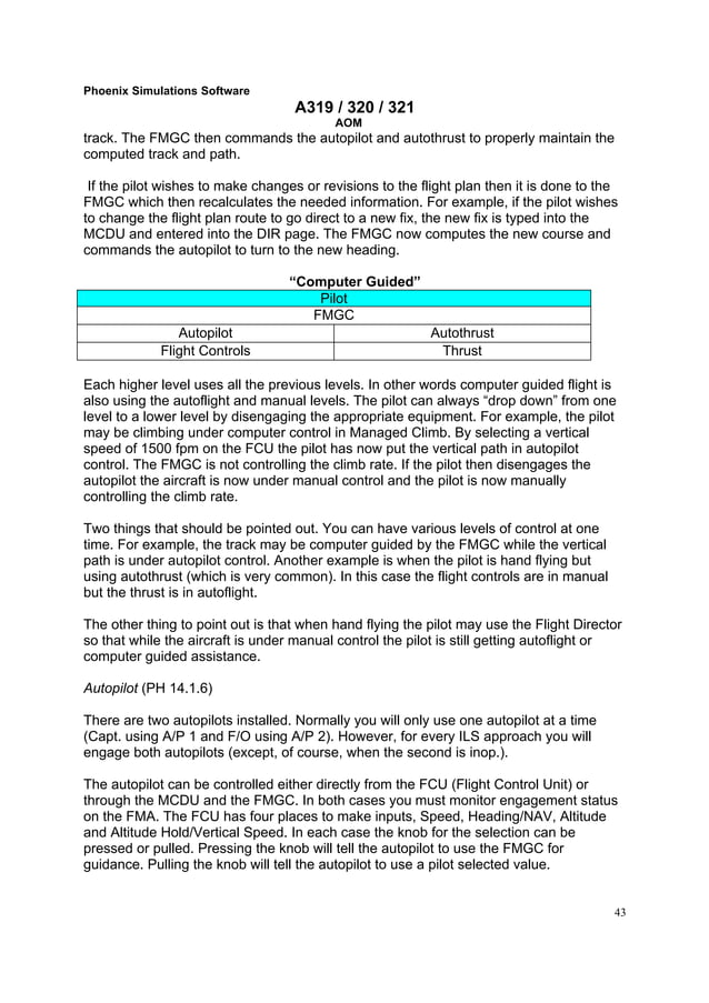 Airbus a320 aircraft operation manual | PDF