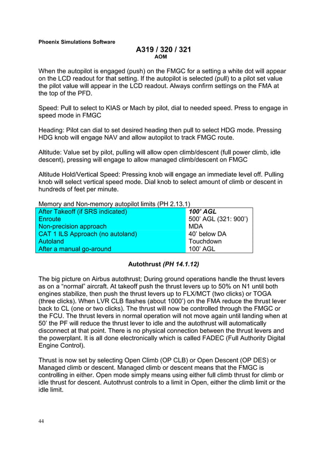 Airbus a320 aircraft operation manual | PDF