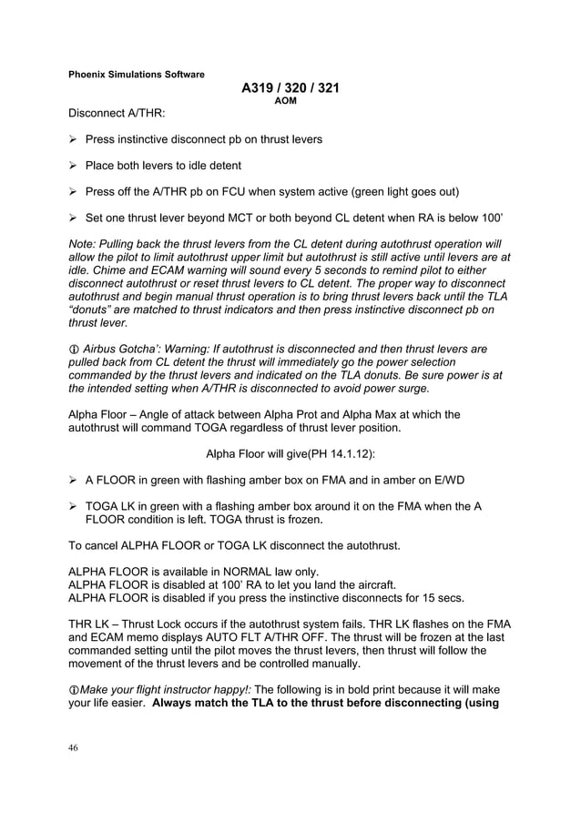 Airbus a320 aircraft operation manual | PDF