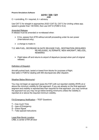 Airbus a320 aircraft operation manual | PDF