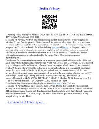 Airbus Analysis Essay | PDF