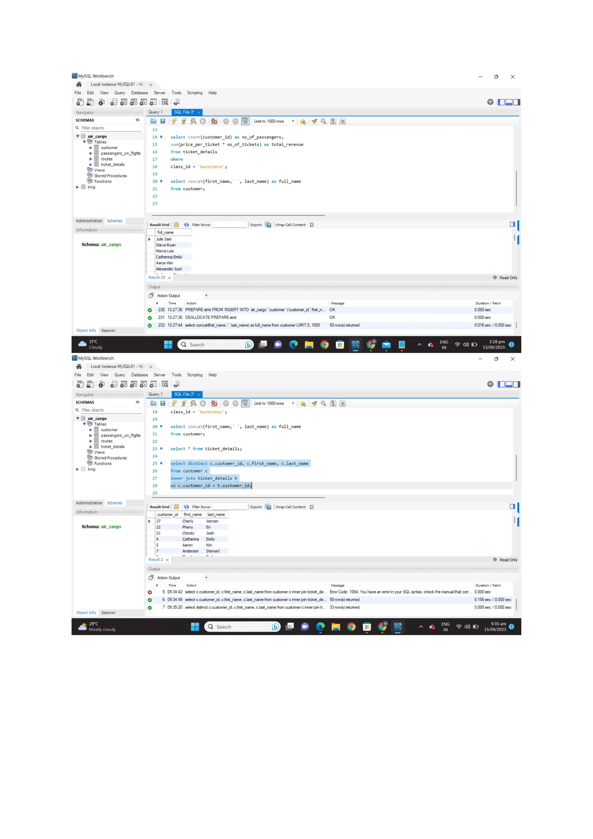 Airline Database Management Project with SQL | PDF