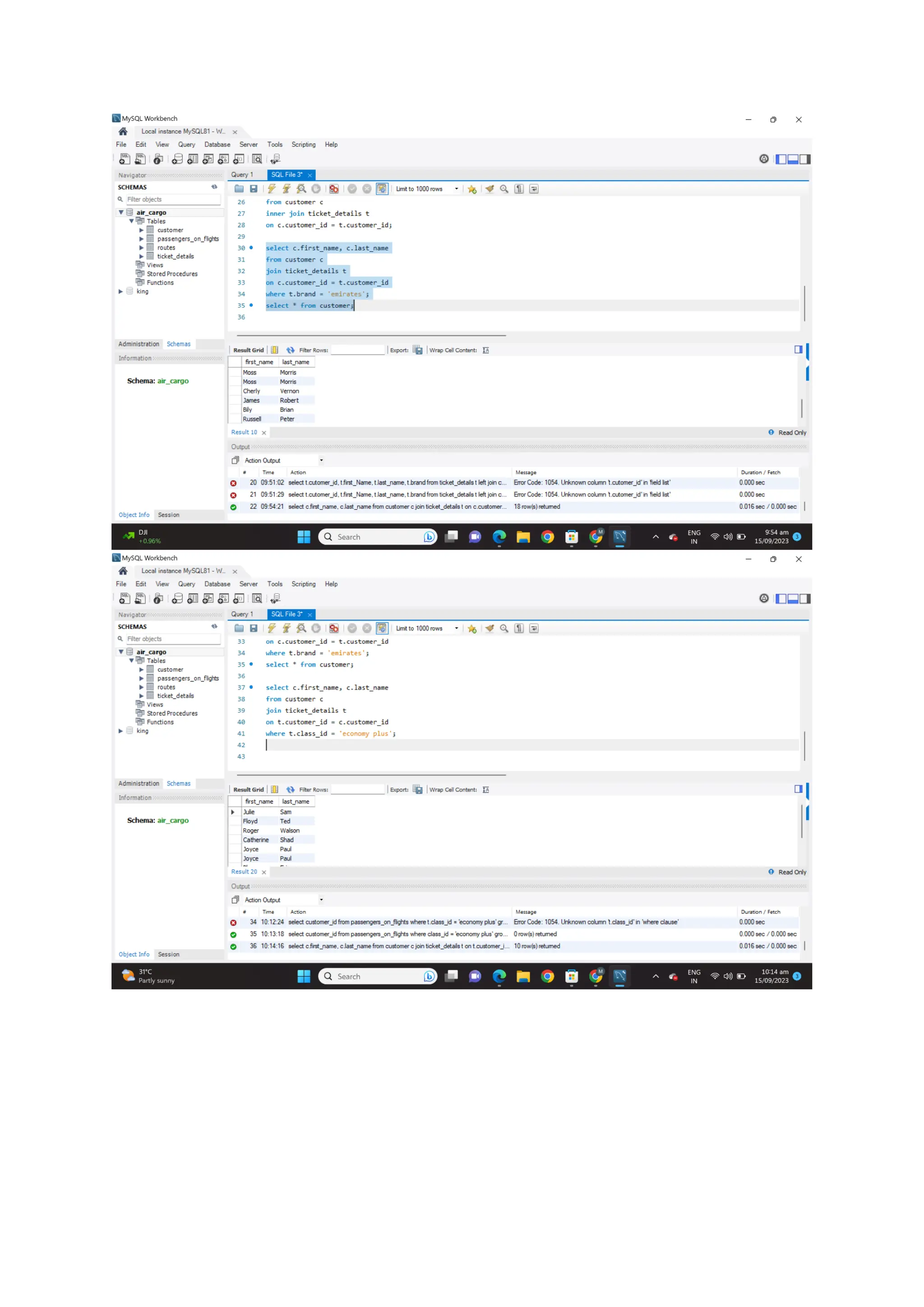 Airline Database Management Project with SQL | PDF