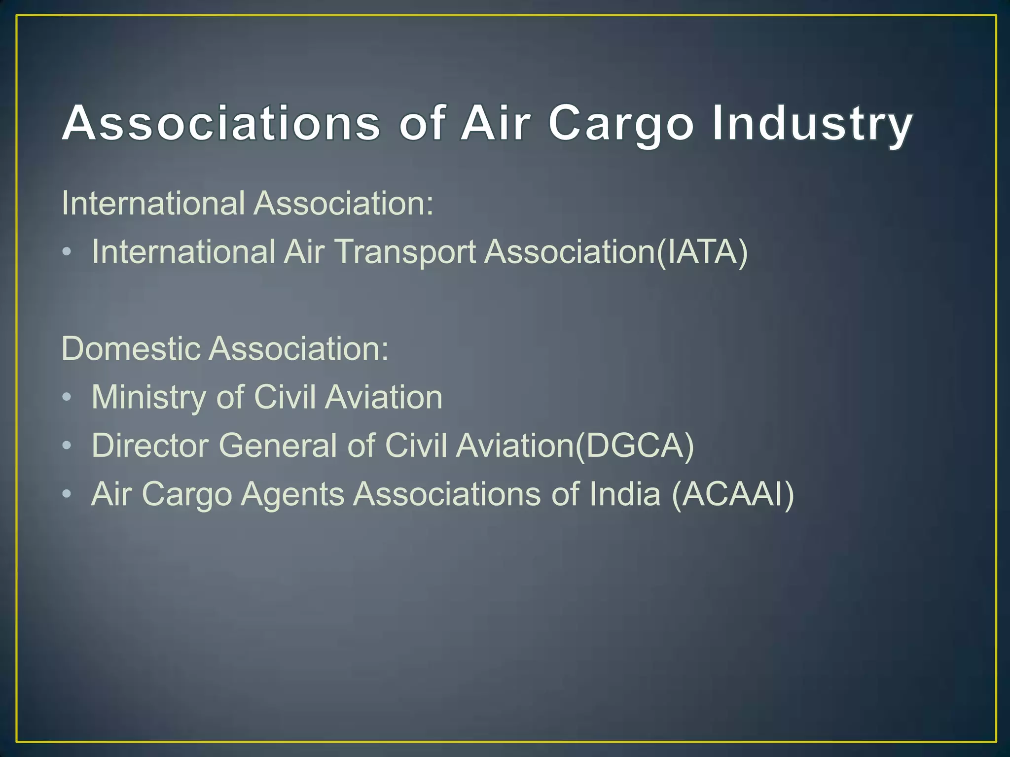 Air cargo logistics | PPTX
