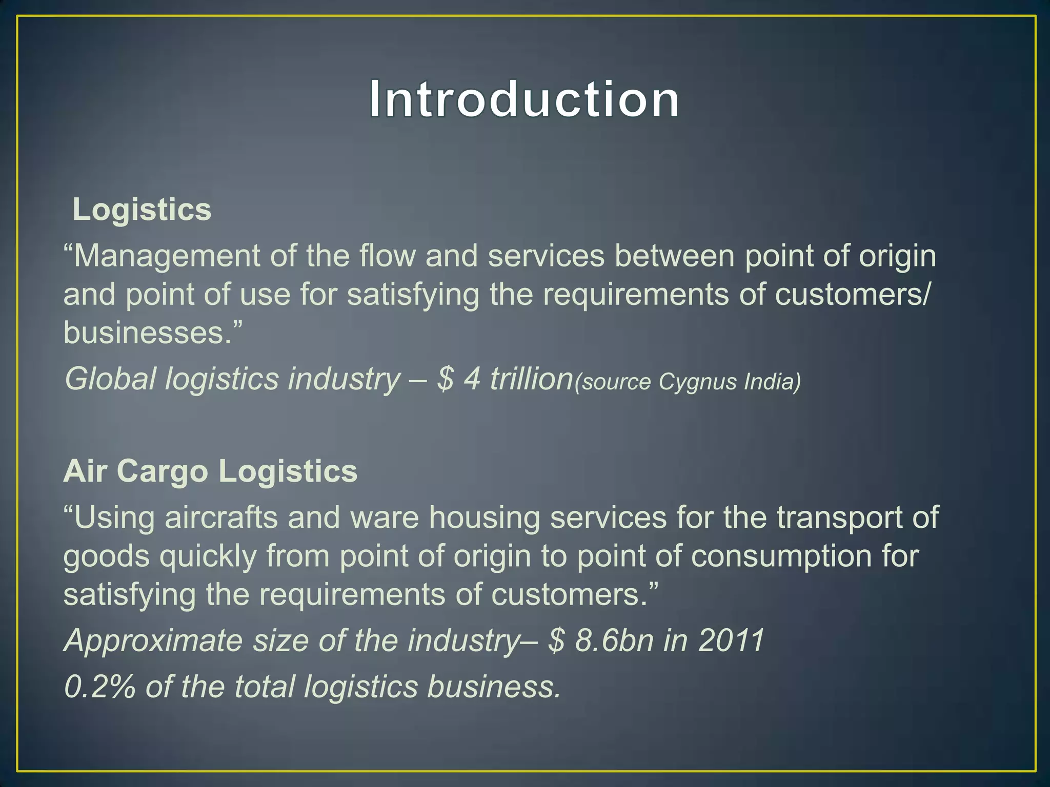 Air cargo logistics | PPTX