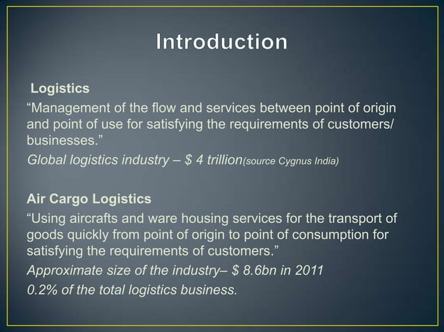 Air cargo logistics | PPTX | Air Travel | Travel Type