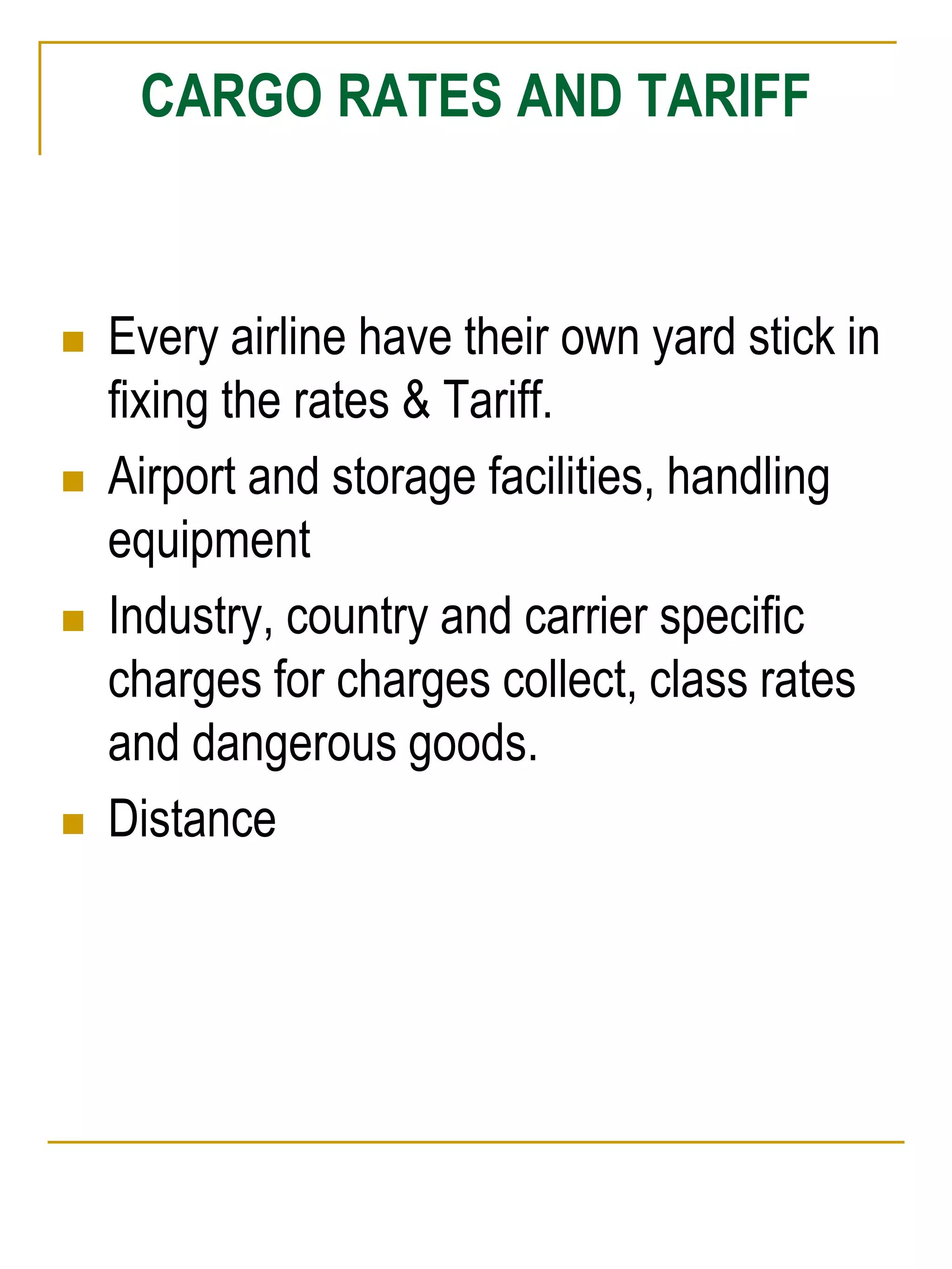 Air cargo managenent Charges | PPTX