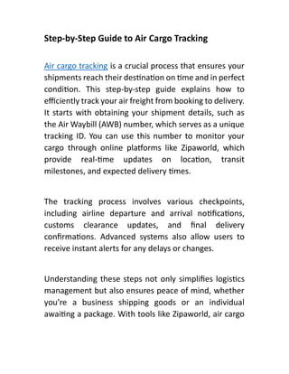 Step-by-Step Guide to Air Cargo Tracking | PDF